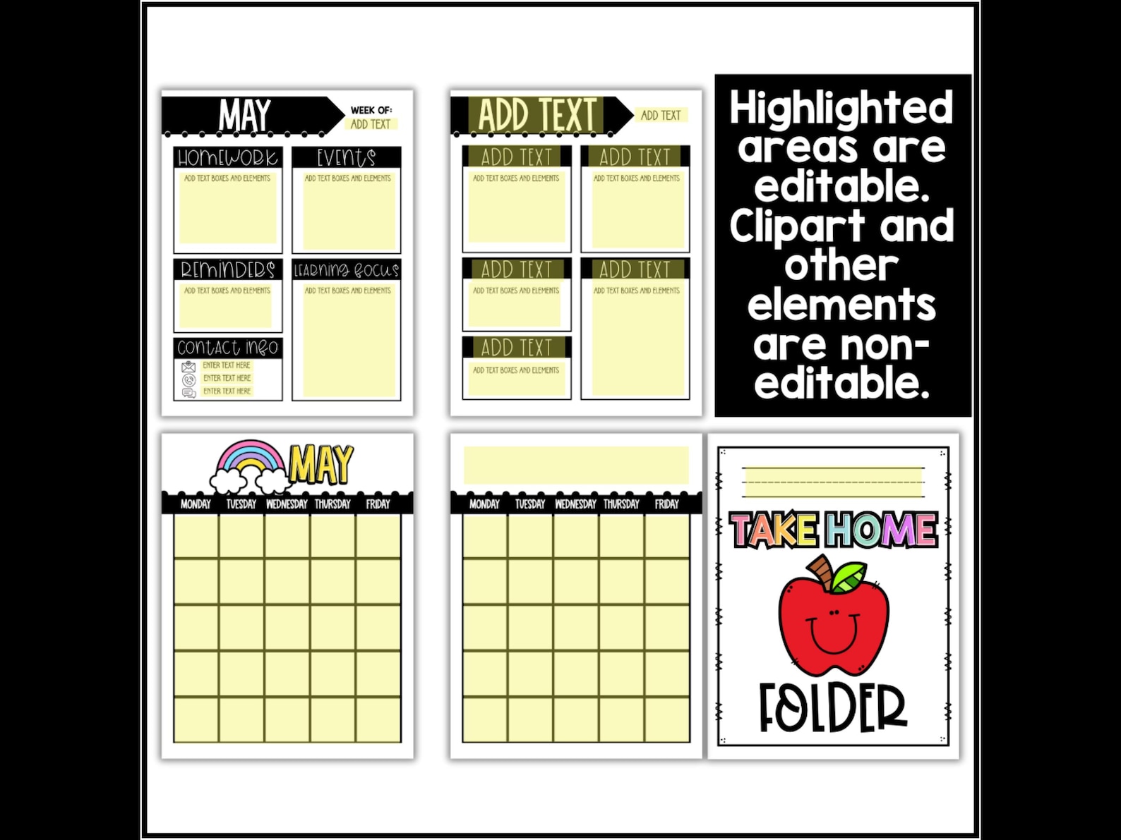 Editable Take Home Folder Canva Templates, Student Homework Folder ...