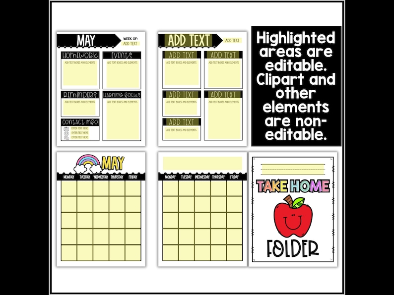 Editable Take Home Folder Canva Templates, Student Homework Folder ...