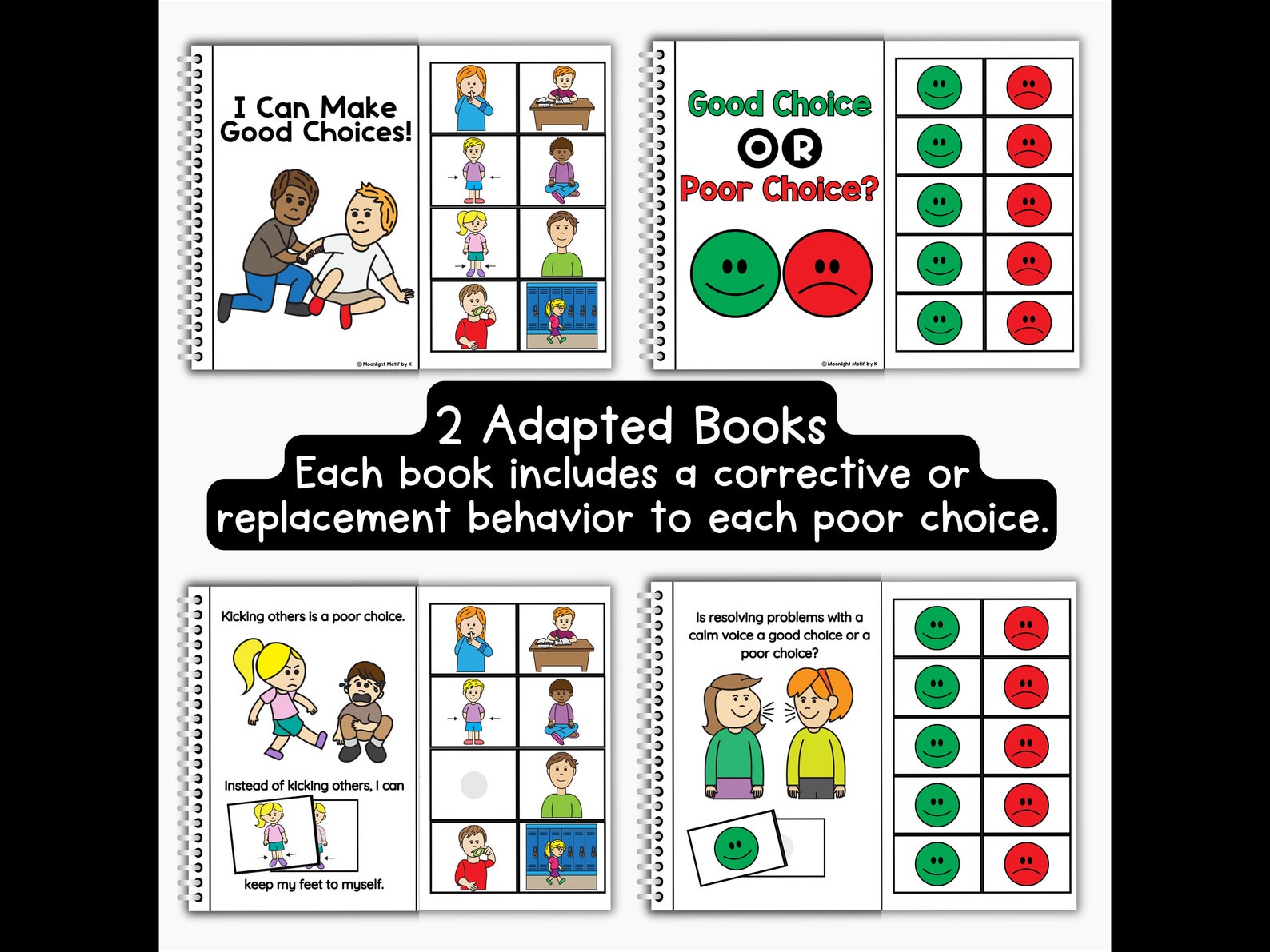 Good and Poor Choices Activities, Good Choices Adapted Books, Behavior ...