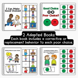 Good and Poor Choices Activities, Good Choices Adapted Books, Behavior ...
