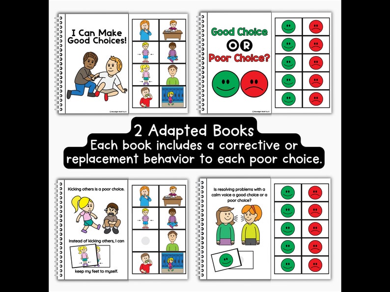 Good and Poor Choices Activities, Good Choices Adapted Books, Behavior ...