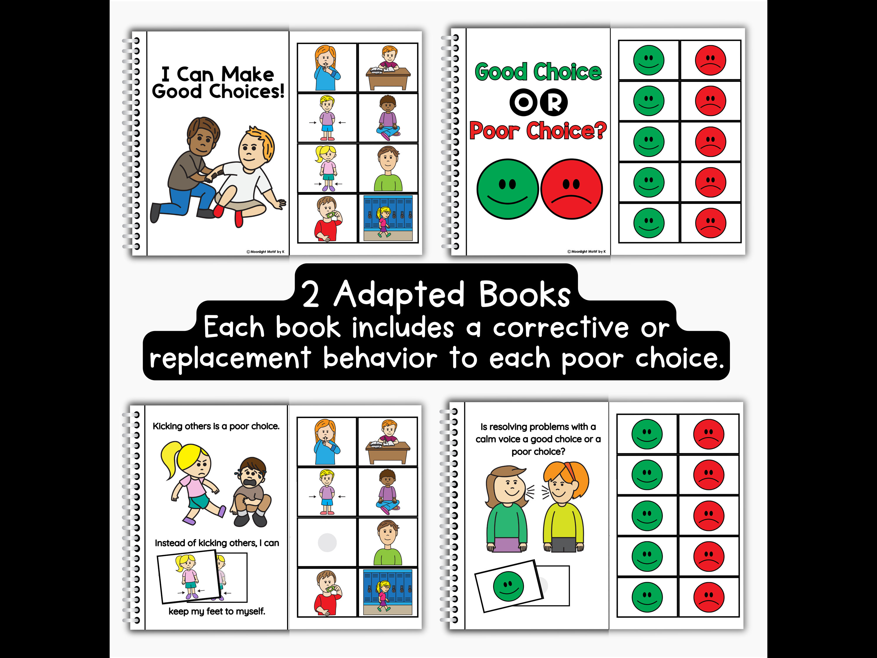 Good and Poor Choices Activities, Good Choices Adapted Books, Behavior ...