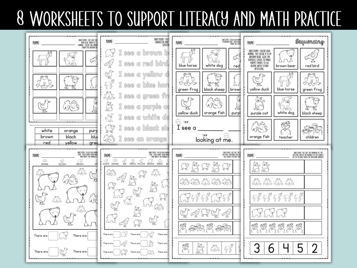 Printable Adapted Brown Bear Activities, Adapted Brown Bear Book ...