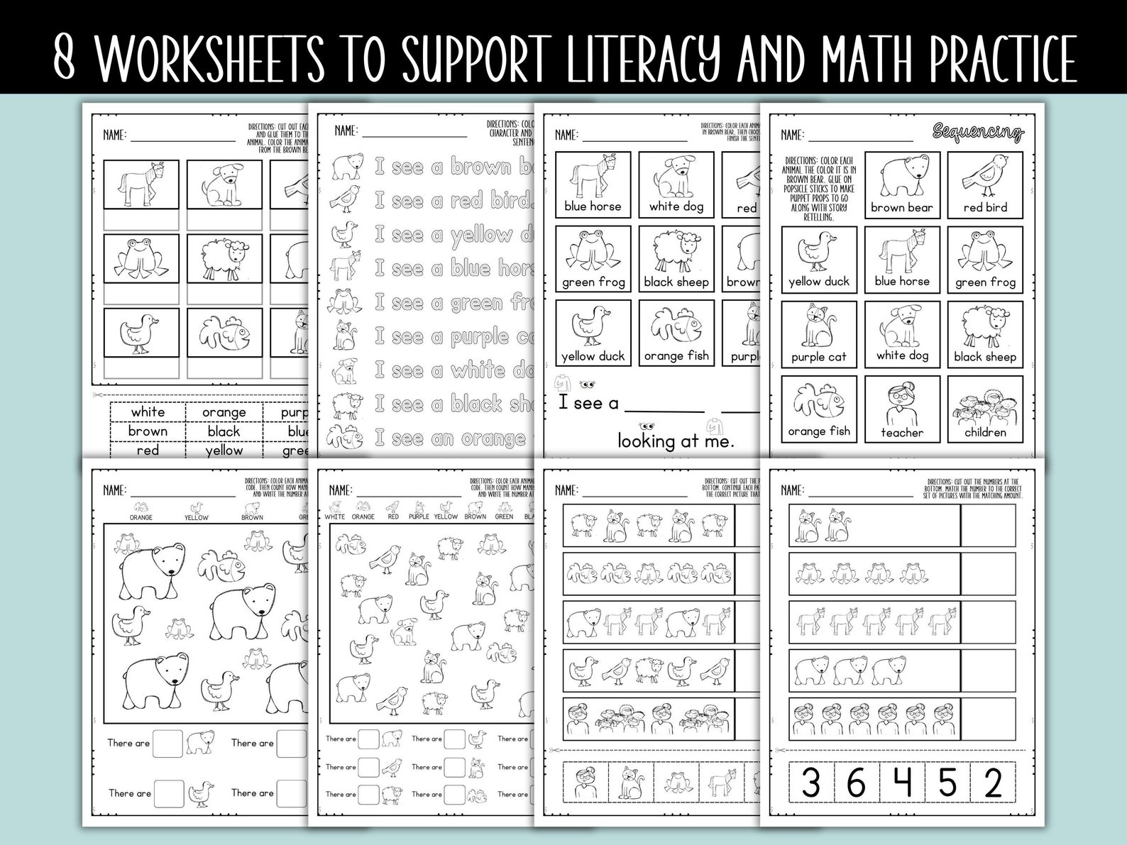 Printable Adapted Brown Bear Activities, Adapted Brown Bear Book ...