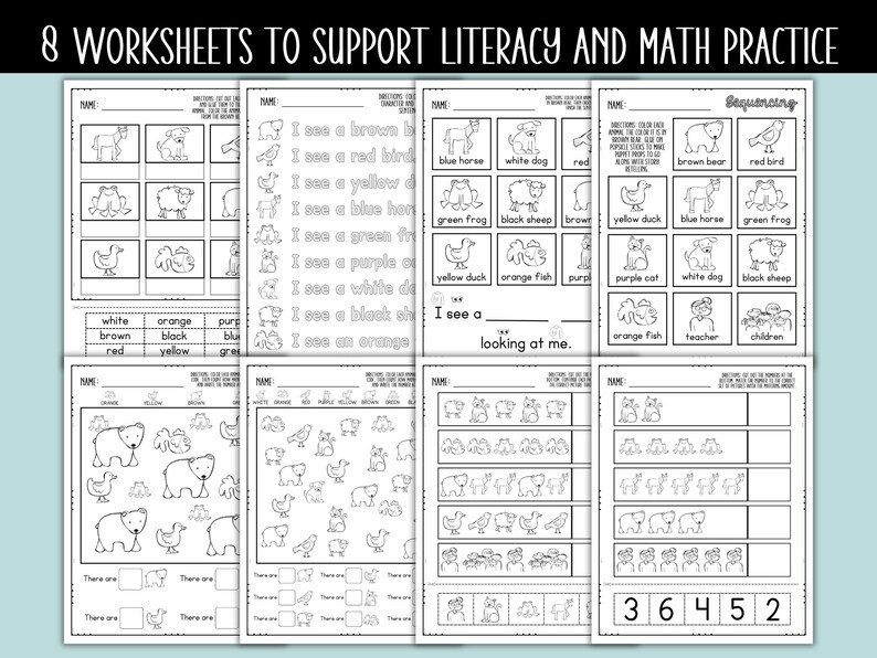 Printable Adapted Brown Bear Activities, Adapted Brown Bear Book ...