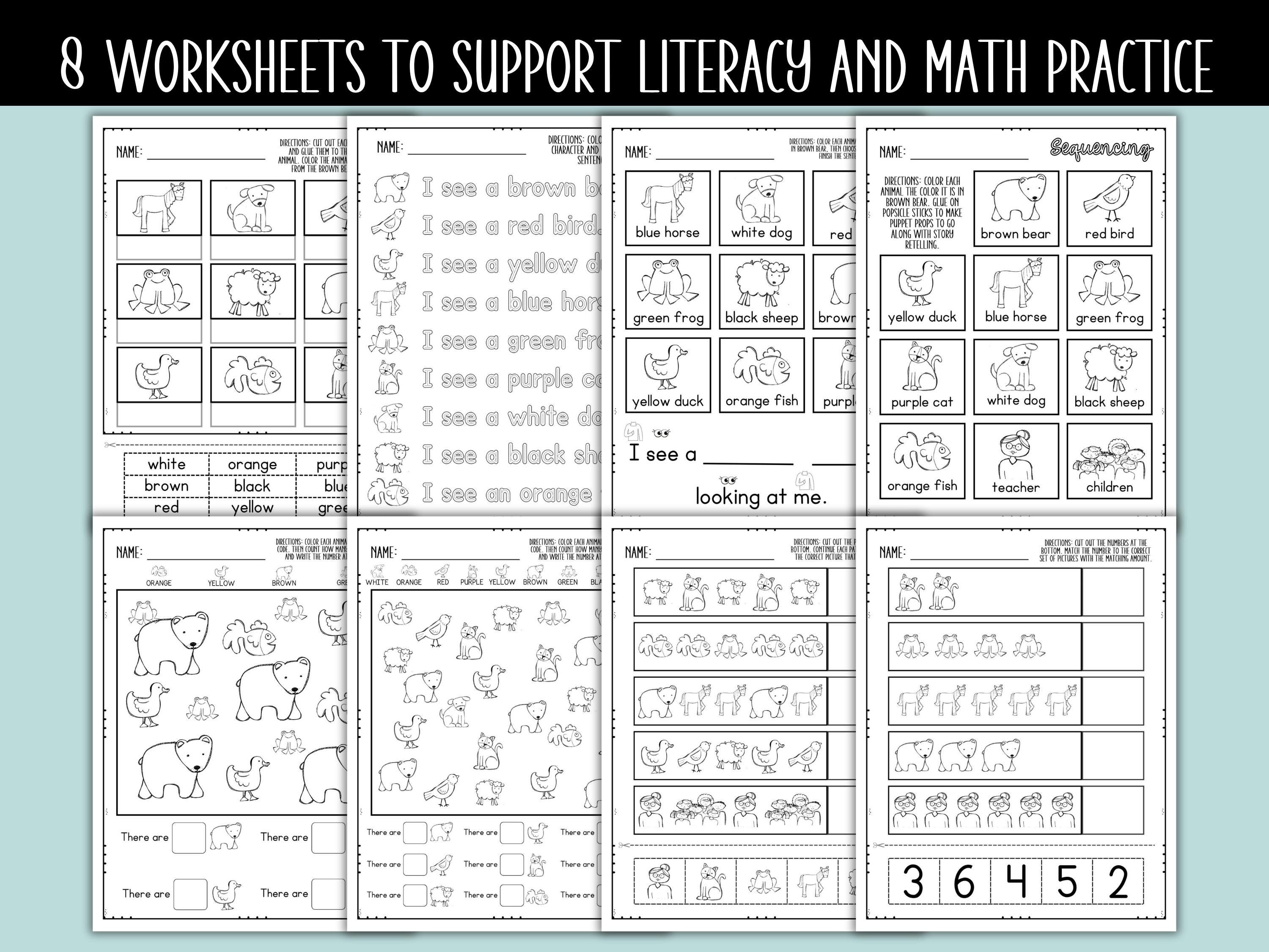 Printable Adapted Brown Bear Activities, Adapted Brown Bear Book ...