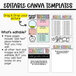 Editable Meet the Teacher Templates, Back to School Teacher Prep, Open ...