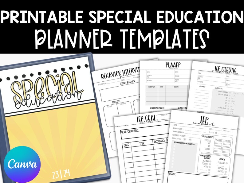 Printable Special Education Caseload Templates, IEP Goal Planning ...