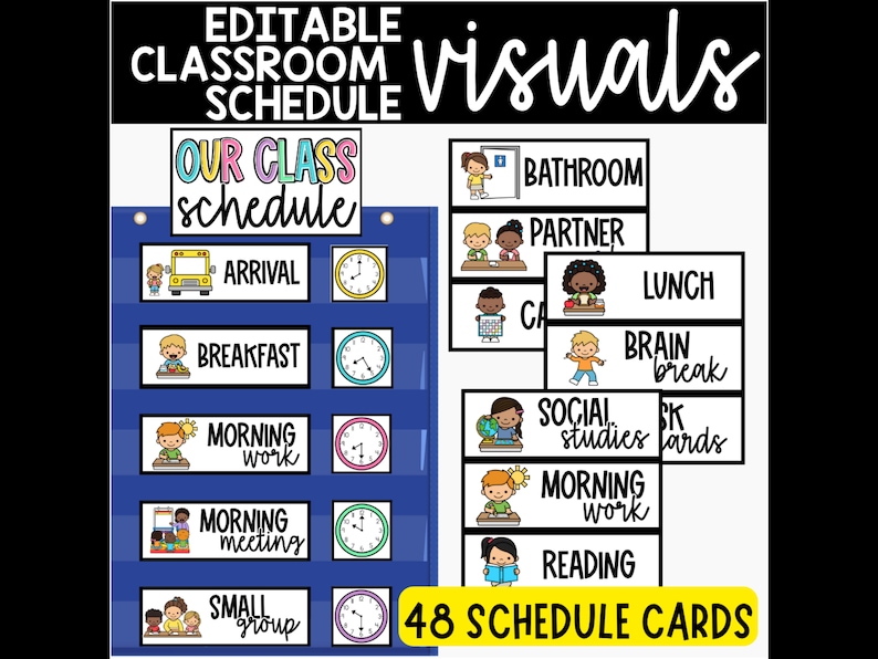 Editable Visual Classroom Schedule, Visual Schedule, Special Education ...