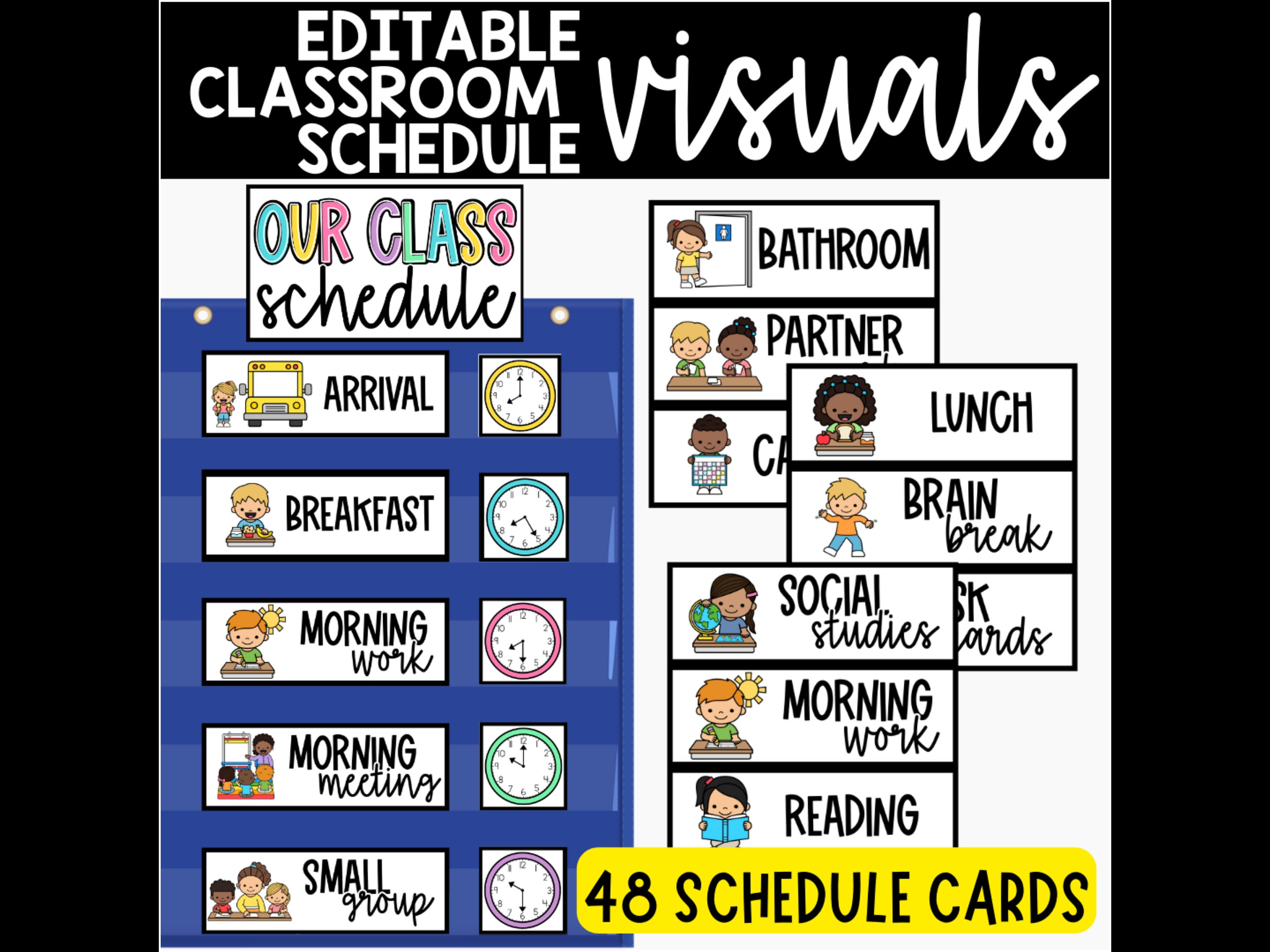 Editable Visual Classroom Schedule, Visual Schedule, Special Education ...