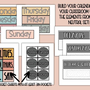 Printable Neutral Classroom Calendar, Boho Calendar Set, Classroom Boho ...