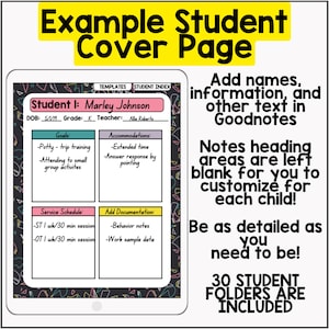Digital Special Education Notebook, Student Data Tracking Portfolio ...