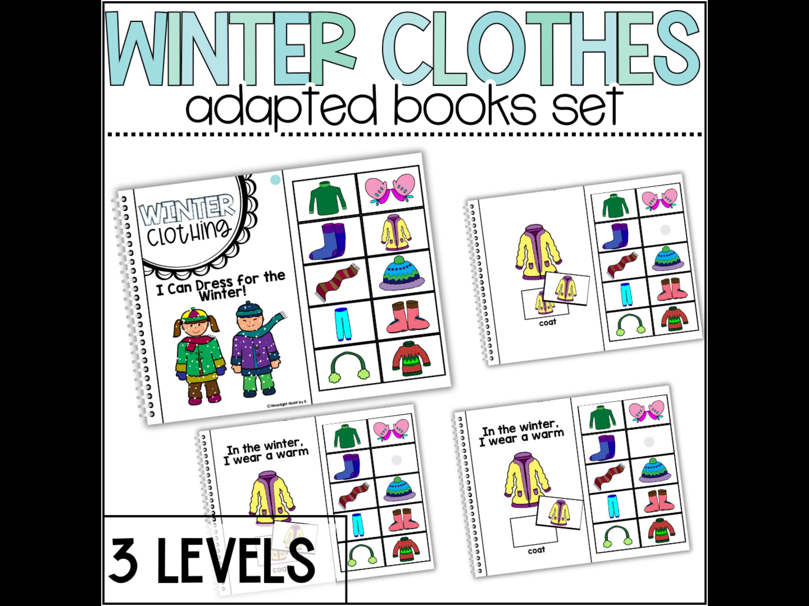 Winter Clothing Adapted Books, 3 Levels, How to Dress for Winter ...