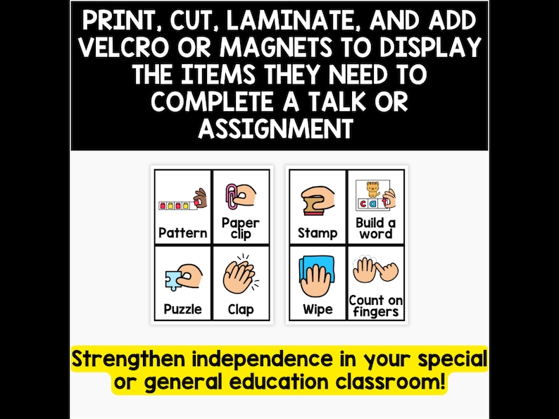 Classroom Instructional Visuals and Labels, Special Education Visuals ...
