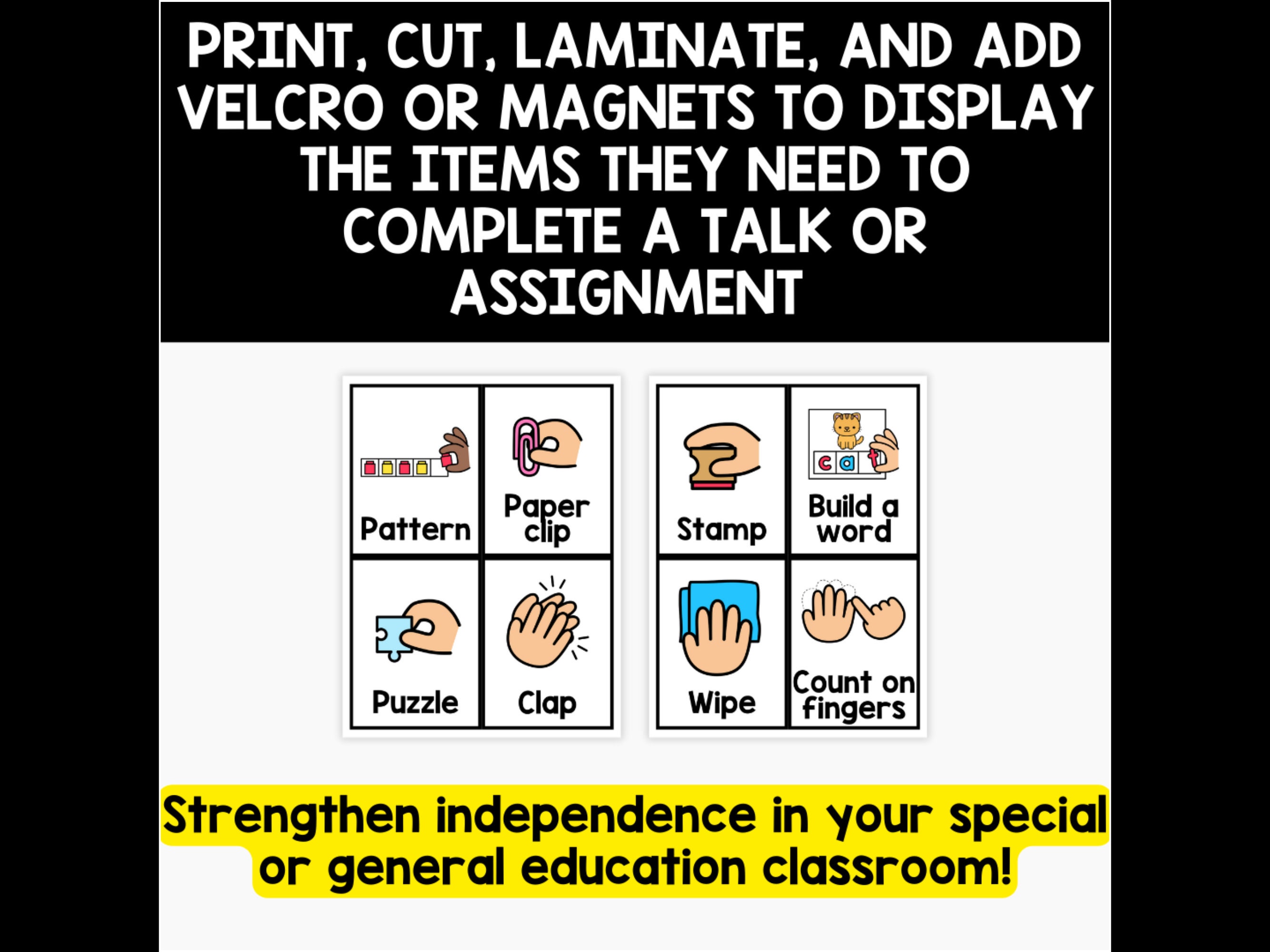 Classroom Instructional Visuals and Labels, Special Education Visuals ...