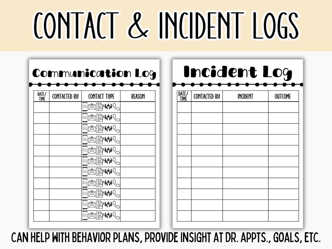 Editable Parent IEP Binder, Printable IEP Meeting Tracker, Editable ...