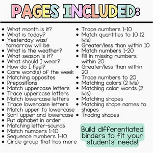 Morning Warm-up Binder, Morning Meeting Binder, Special Education ...