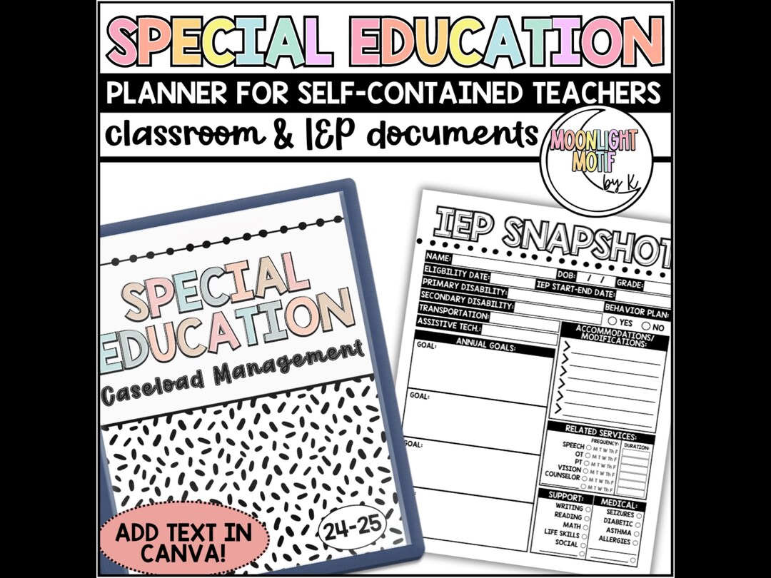 Boho Special Education Planner, Dated Planner, SPED Teacher Binder, IEP ...