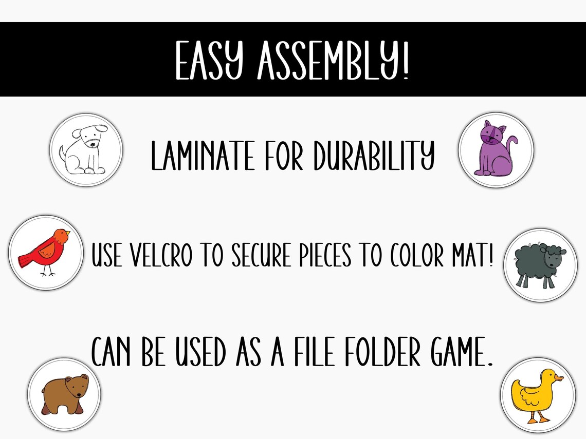 Printable Adapted Brown Bear Color Matching Activity, Special Education ...