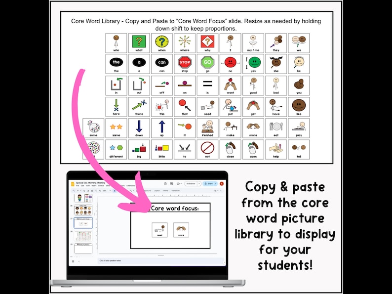 Special Education Morning Meeting Slides, Digital Visual Schedule, Core ...