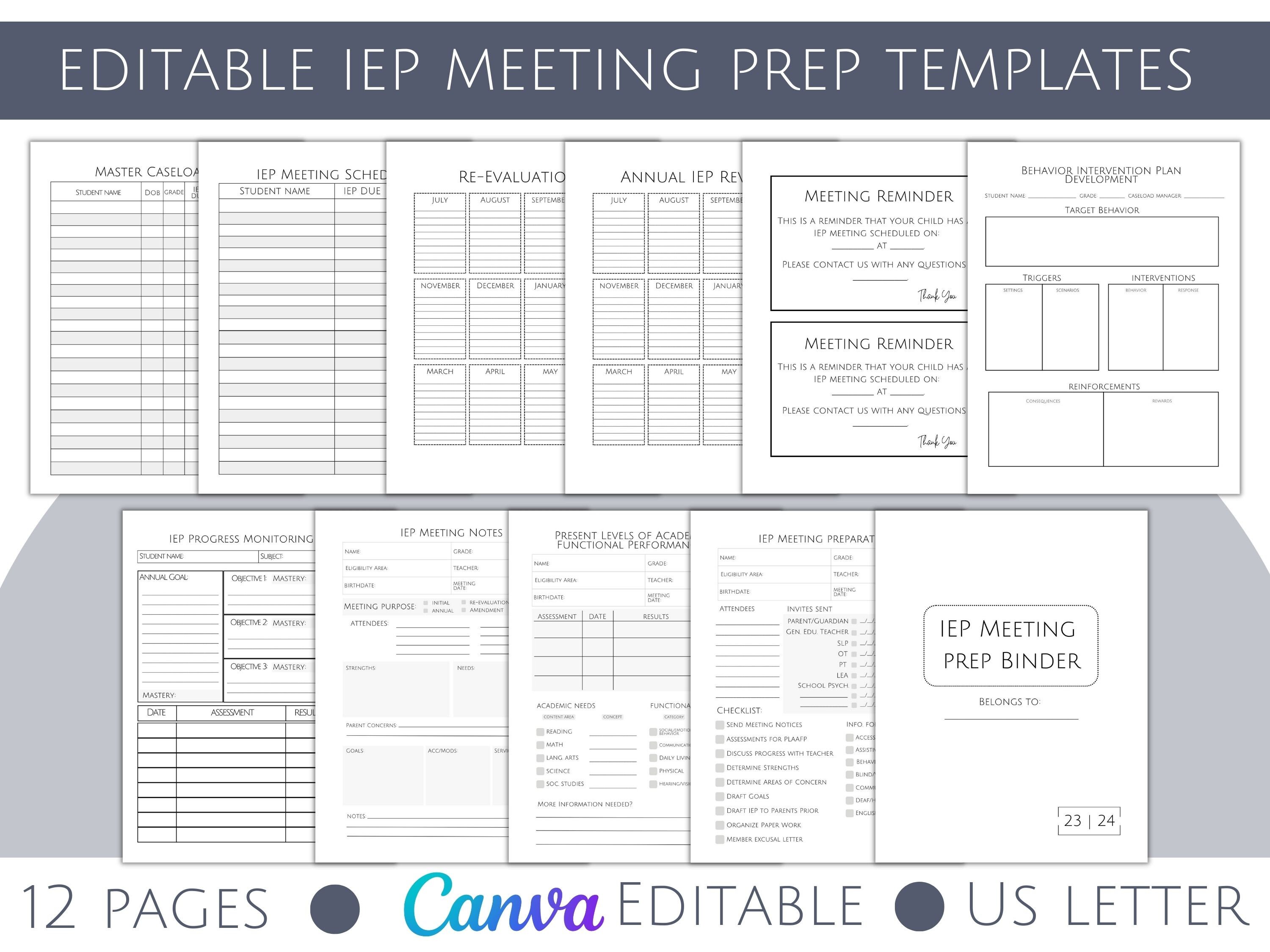 Iep Meeting Agenda Template
