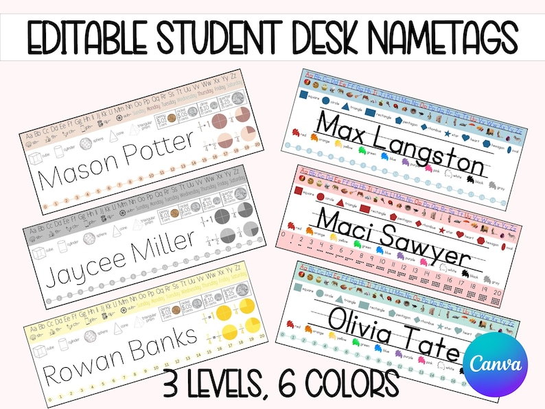 Editable Student Name Tags, Printable Student Name Tags, Basic Skills ...