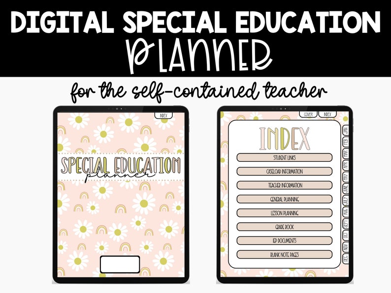Digital SELF CONTAINED Rainbow Special Education Planner, Caseload and ...