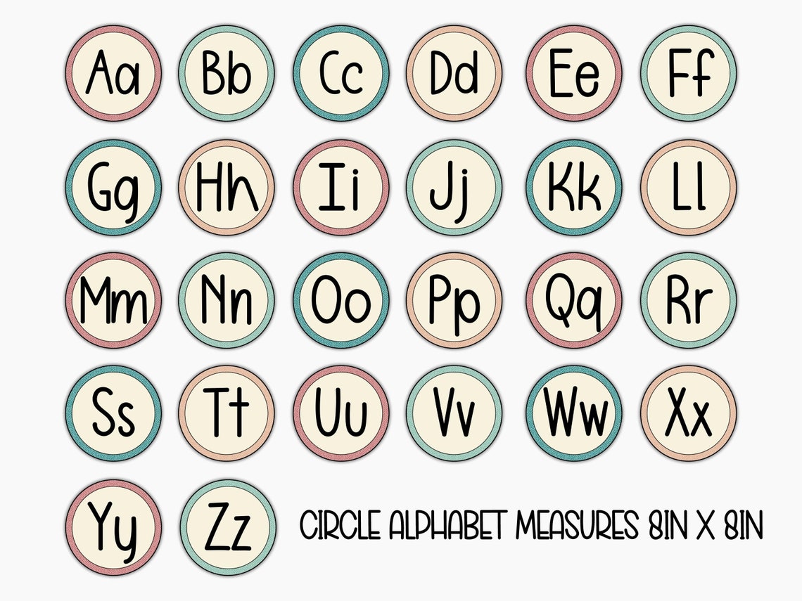 Printable Boho Classroom Decor, Neutral Alphabet Classroom Posters ...