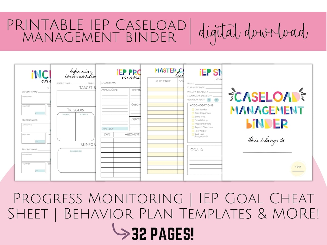 Printable Color Block Special Education Binder Templates IEP - Etsy