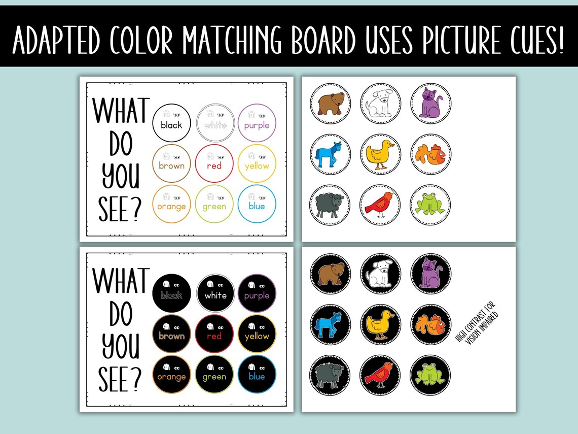 Printable Adapted Brown Bear Activities, Adapted Brown Bear Book ...