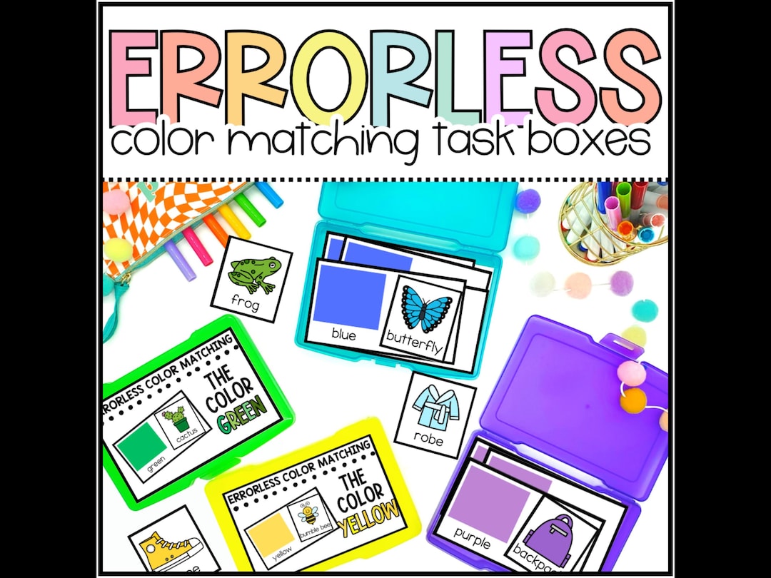 Errorless Color Matching Task Boxes, Special Education Errorless ...