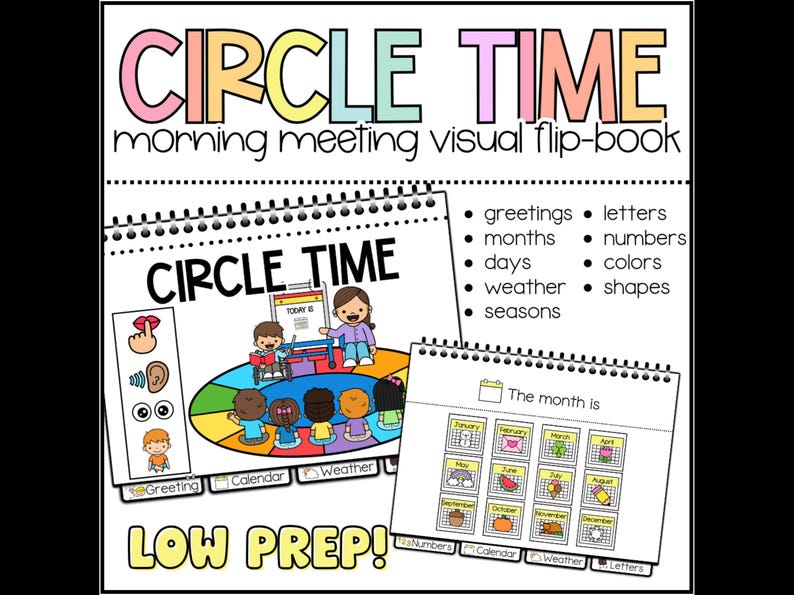 Circle Time Visual Flip-book, Morning Meeting Interactive Notebook ...