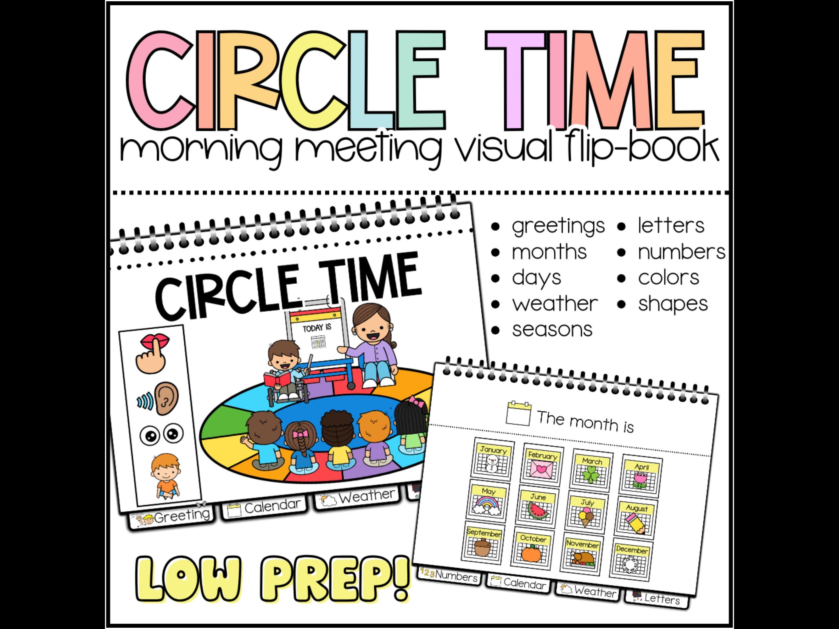 Circle Time Visual Flip-book, Morning Meeting Interactive Notebook ...