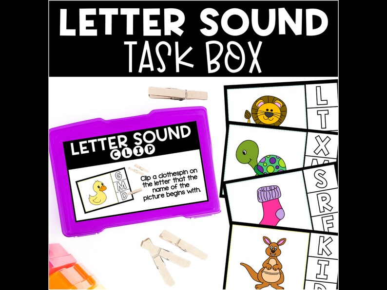 Letter Sound Task Boxes, Alphabet Activities, Prek and Kindergarten ...