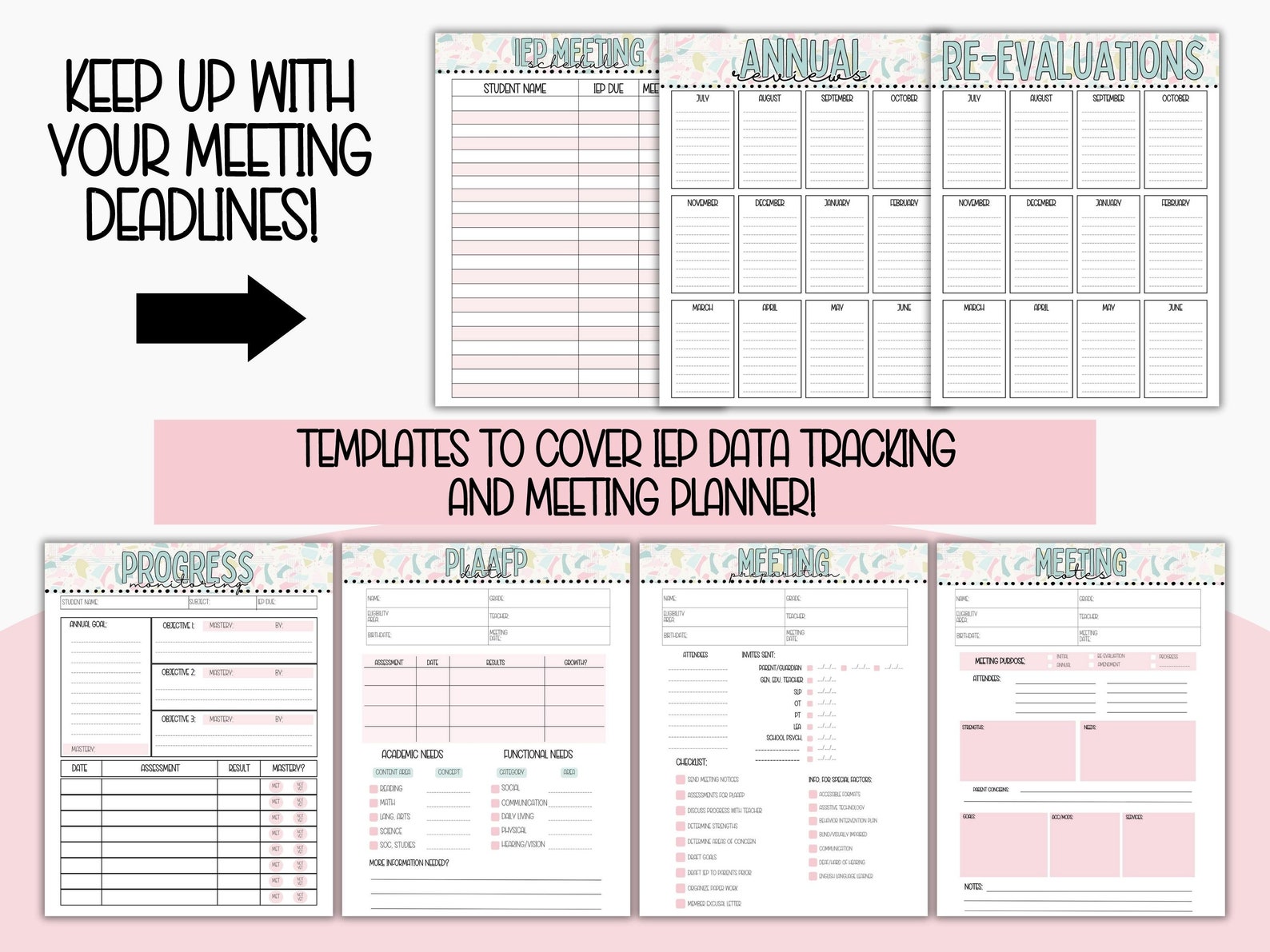 Self Contained Special Education Planner, Editable Terrazzo Teacher ...