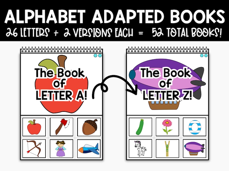 Alphabet Adapted Books, Adapted Books for Special Education, Phonics ...