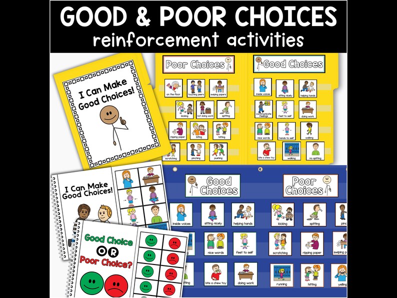 Good and Poor Choices Activities, Good Choices Adapted Books, Behavior ...