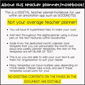 Retro Digital Teacher Planner, Digital Notebook for Teachers, Blank ...