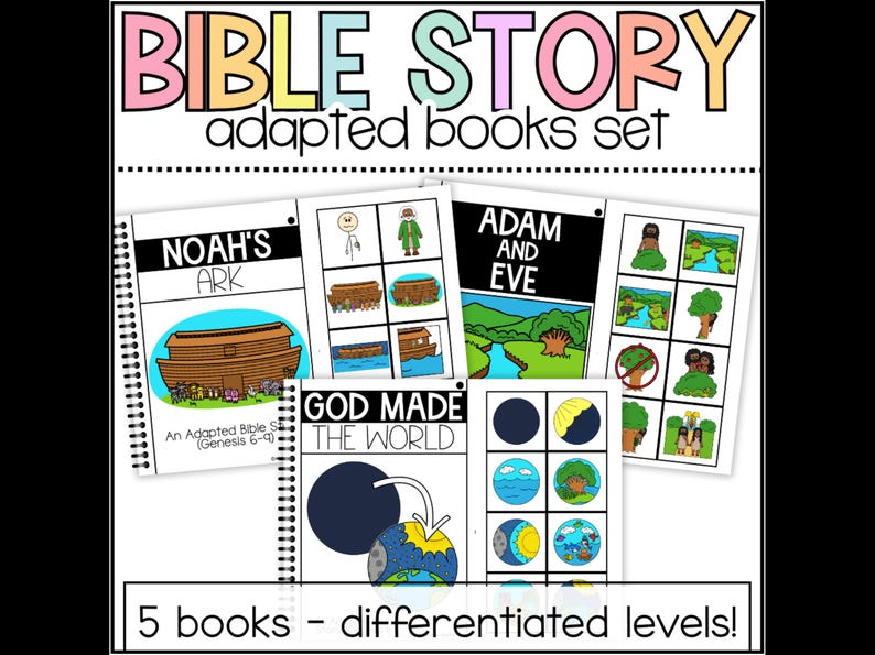Bible Story Adapted Books Set, Special Education, Sunday School ...