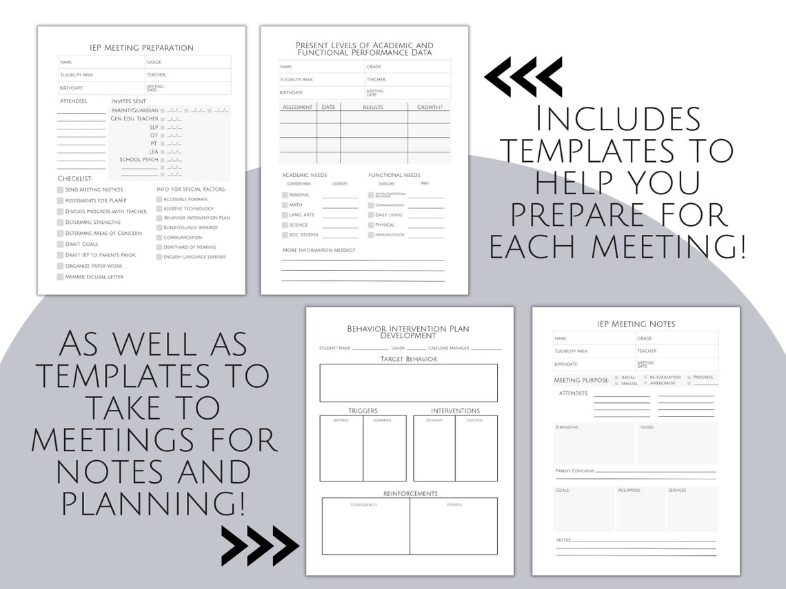 Editable IEP Meeting Planner Templates, Canva Templates, Printable ...