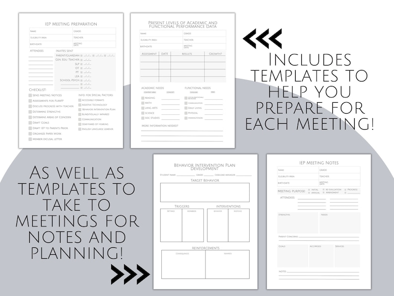 Editable IEP Meeting Planner Templates, Canva Templates, Printable ...
