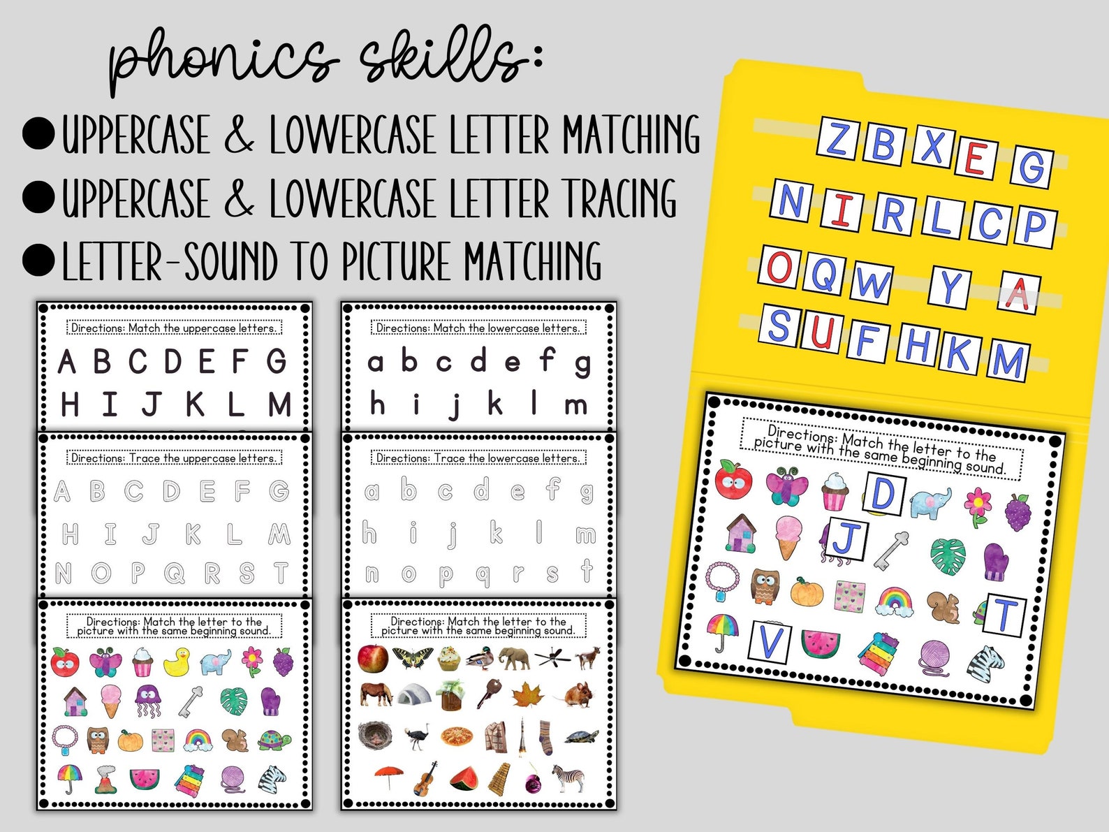 Basic Skills File Folder Games, Printable Kindergarten File Folder ...