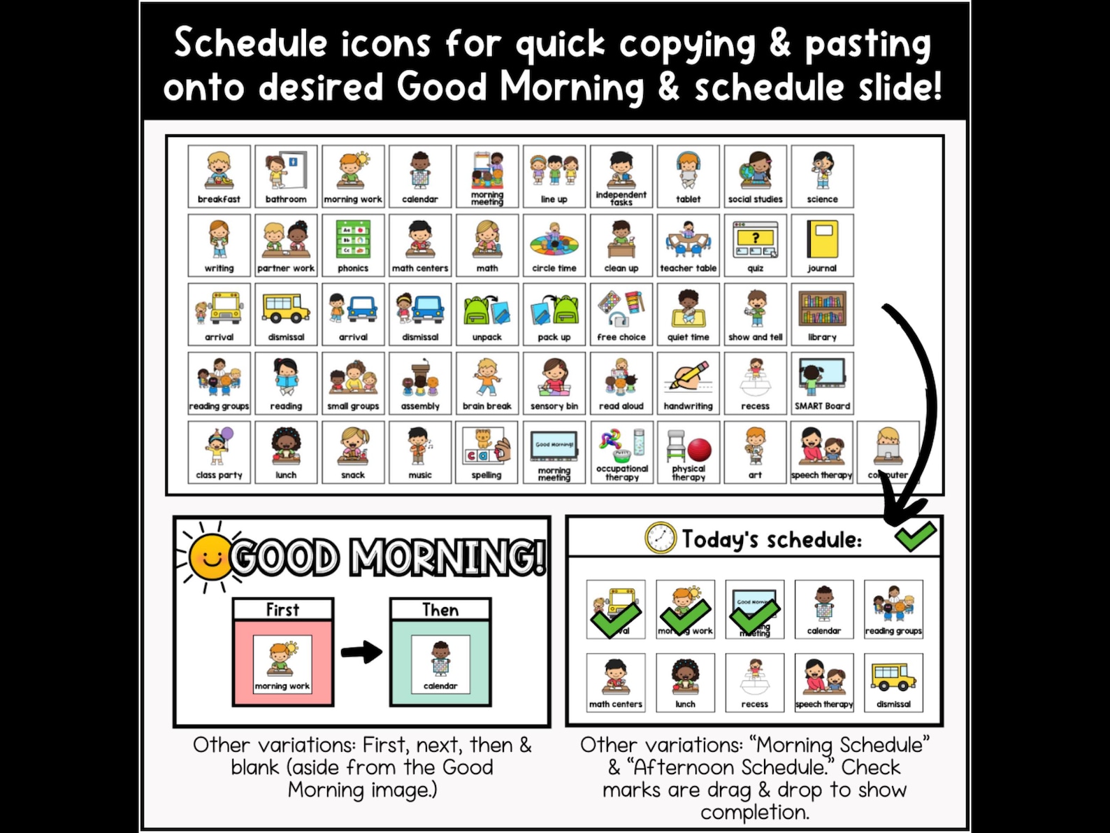 Special Education Morning Meeting Slides, Digital Visual Schedule, Core ...