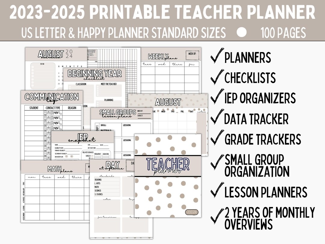 Printable Boho Teacher Planner, Teacher Lesson Planner Organizer, 2023 ...