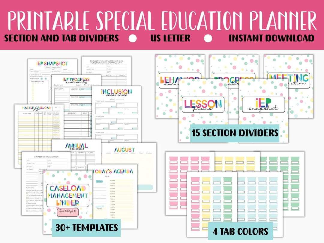 Printable Special Education Planner Binder Caseload - Etsy