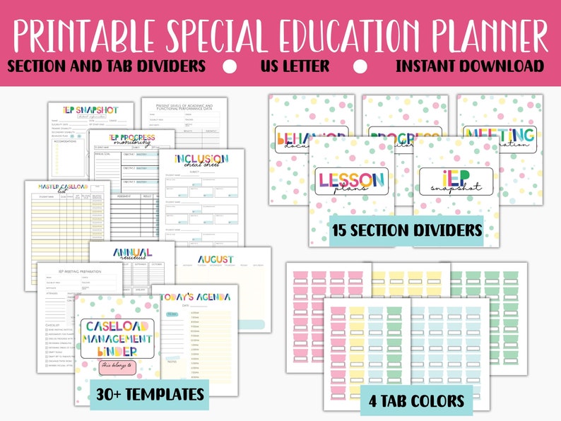 Printable Special Education Planner Binder Caseload - Etsy
