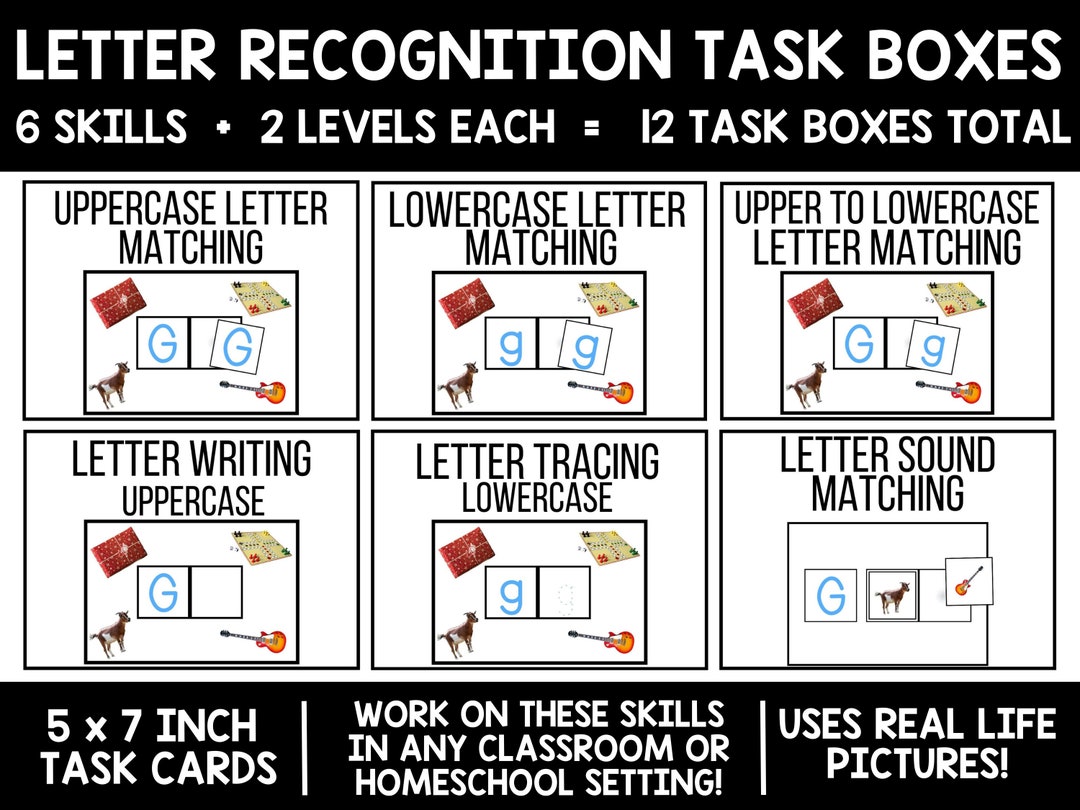 Letter Recognition Special Education Task Boxes, Reading Assessments ...