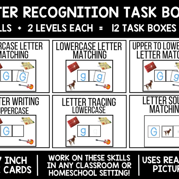 Letter Recognition Task Boxes - Etsy