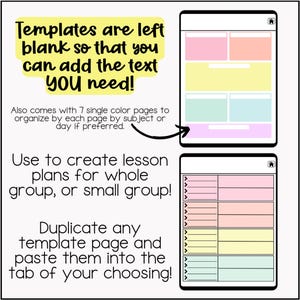 Retro Digital Teacher Planner, Digital Notebook for Teachers, Blank ...