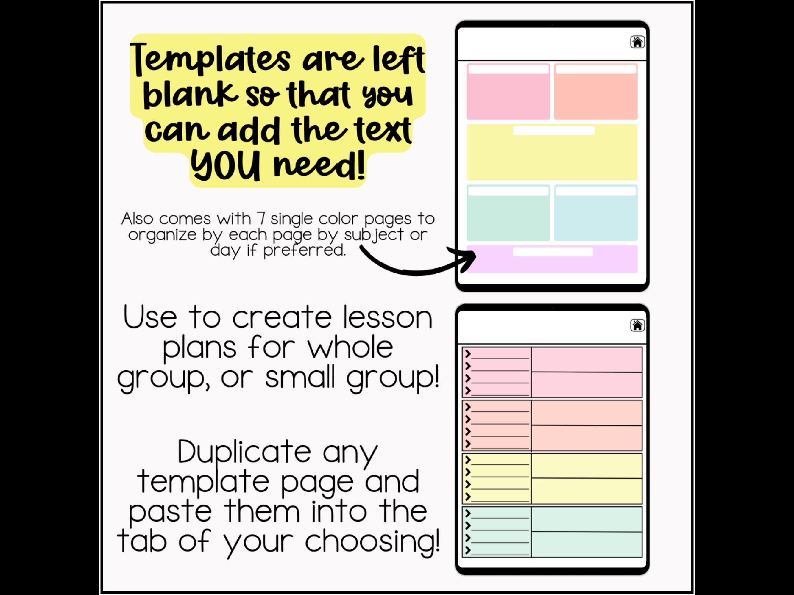 Retro Digital Teacher Planner, Digital Notebook for Teachers, Blank ...